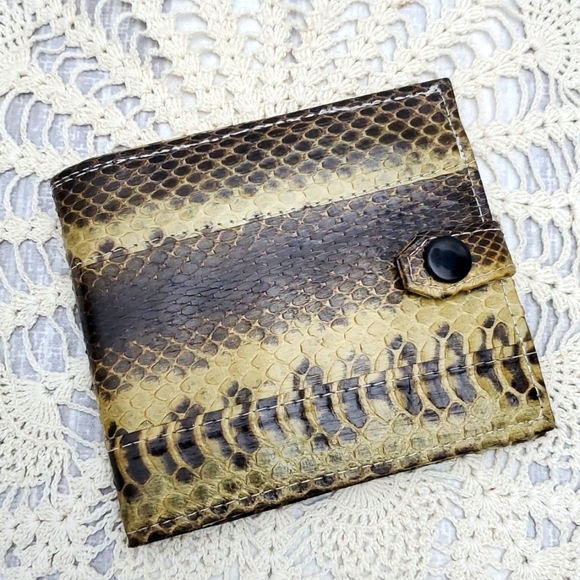 Vintage | Bags | Genuine Snakeskin Bifold Wallet | Poshmark